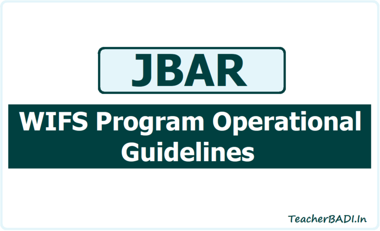 JBAR WIFS Program Operational Guidelines for School-based Intervention
