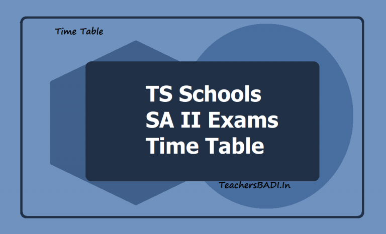 TG School SA 2 Time Table 2026, Check Summative Assessment 2 exam dates
