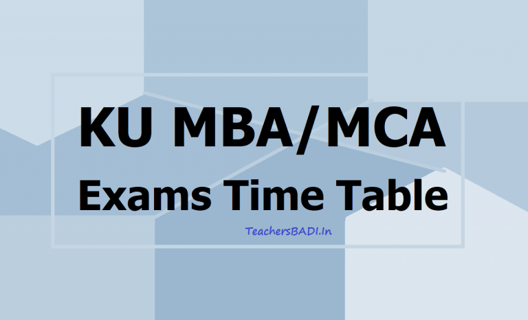 KU MBA/MCA Exams Time Table 2024