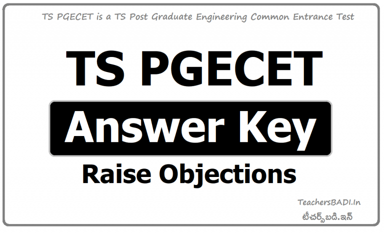 TG PGECET Answer Key 2025, Raise Objection at pgecet.tsche.ac.in