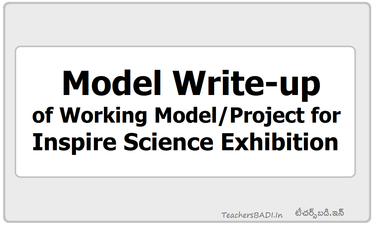 Model Write Up Of The Working Model Project For Inspire Science Exhibition Under INSPIRE Awards 2023