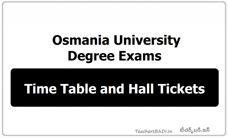 OU Degree Exams Time Table 2024, Hall ticket Download from www.osmania.ac.in