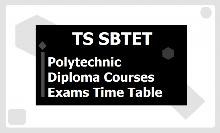 TS Polytechnic Diploma Courses Exams Time Table 2023 download