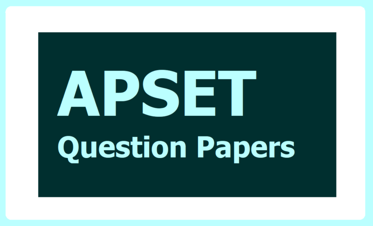 APSET Previous Question Papers Download from Here
