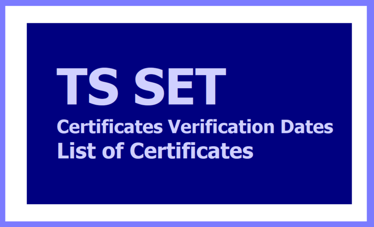 TG SET Certificate Verification Dates 2025, List of Certificates