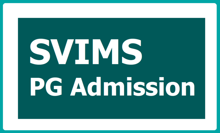 SVIMS PG Admission 2025, Apply for PG Para, Allied Medical and Other ...