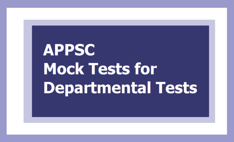 APPSC Mock Tests 2024 for Departmental Tests and Instructions
