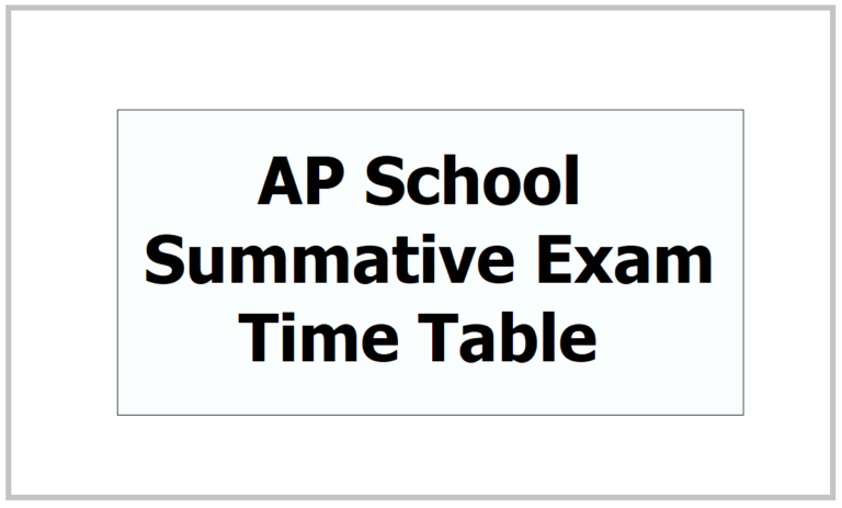 AP School SA 2 Time Table 2025 for Class 1 to 9 Summative 2 Exams