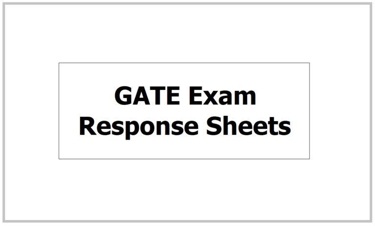 GATE Exam Response sheets 2025 Download