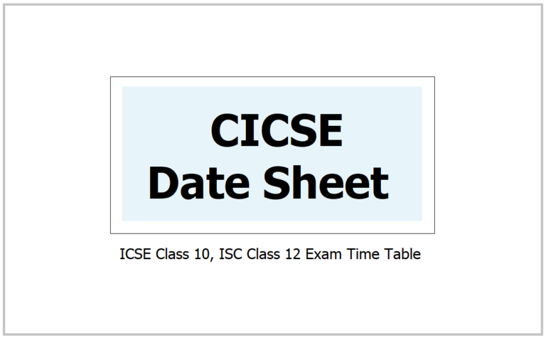 ISC Date Sheet 2025 download for CISCE Class 12 Exams from cisce.org