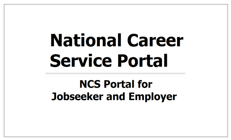 National Career Service Portal Application, Login, at www.ncs.gov.in