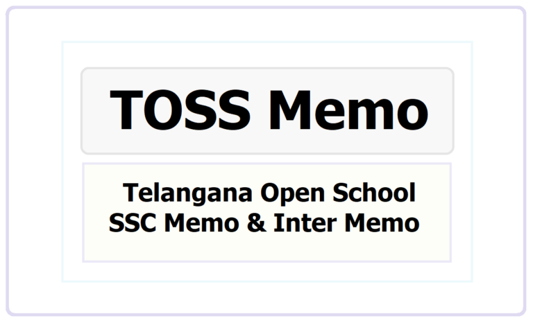 TOSS Memo 2025, Download Short Memo of SSC & Inter from ...