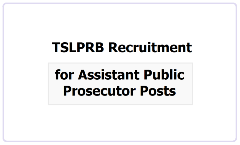 TSLPRB Recruitment 2024, Apply for Assistant Public Prosecutor Posts