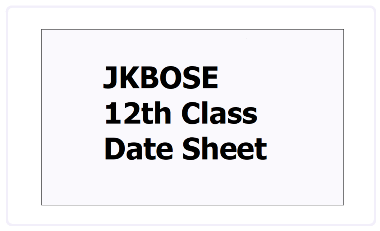 JKBOSE 12th Date Sheet 2024, How to download from jkbose.nic.in